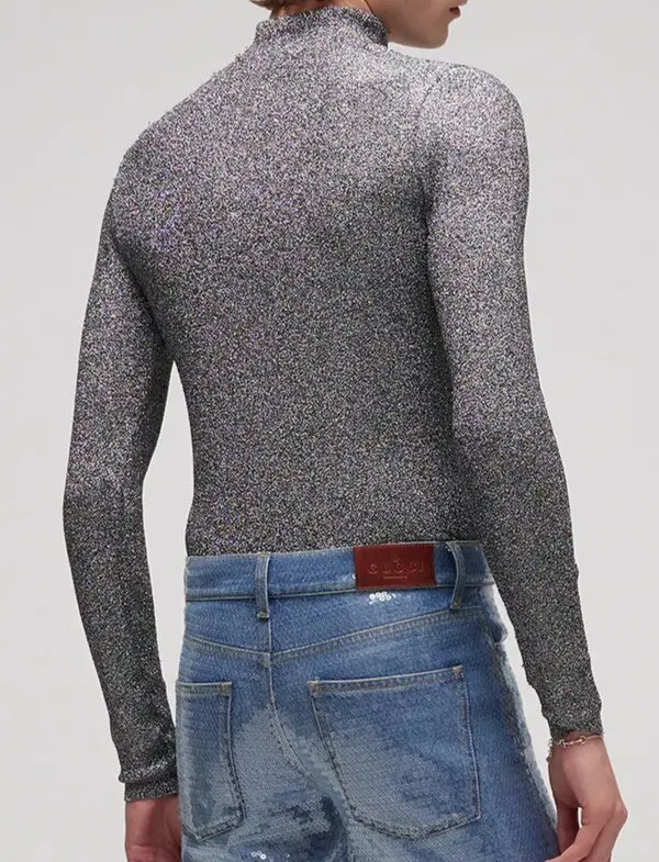 Gucci Mock Neck Knit Sweater - Silver