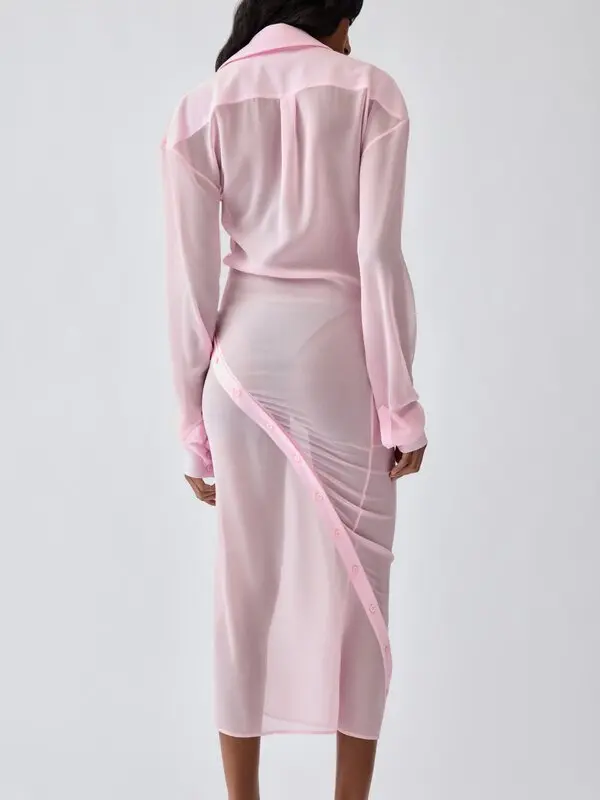 Jacquemus Pareo" Collared Long-sleeve Shirt Dress
