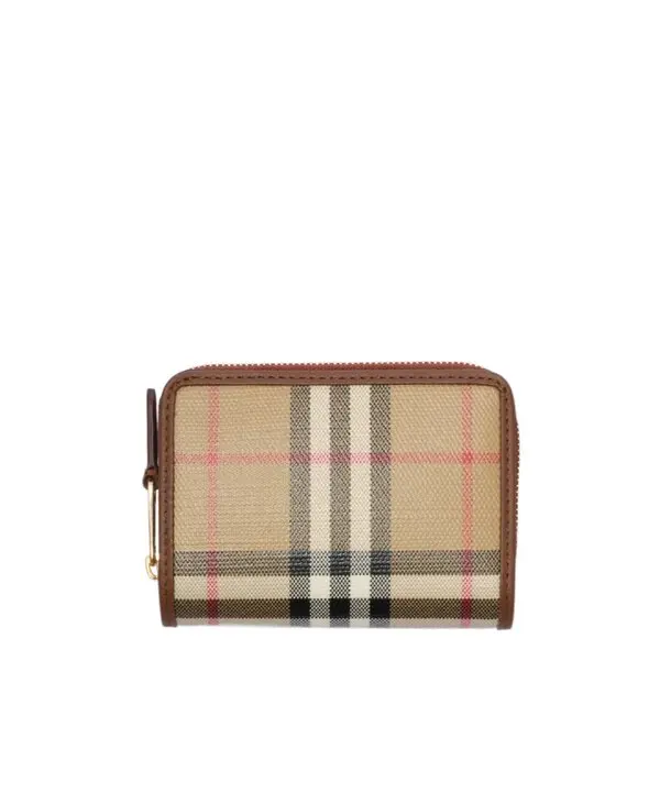 Burberry Small Check Zip Wallet - Archive Beige