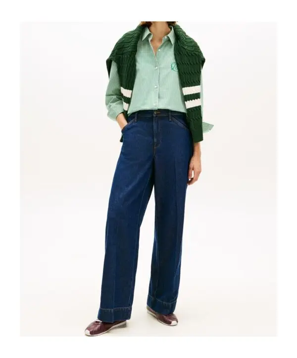 Tommy Hilfiger Striped Logo Embroidered Shirt