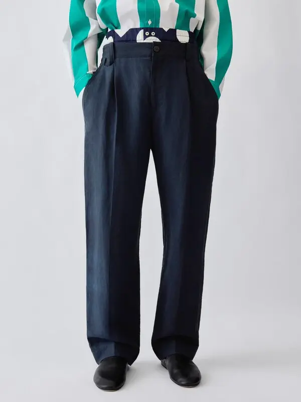 Jacquemus Pleated Detailed Pants - Deep Navy
