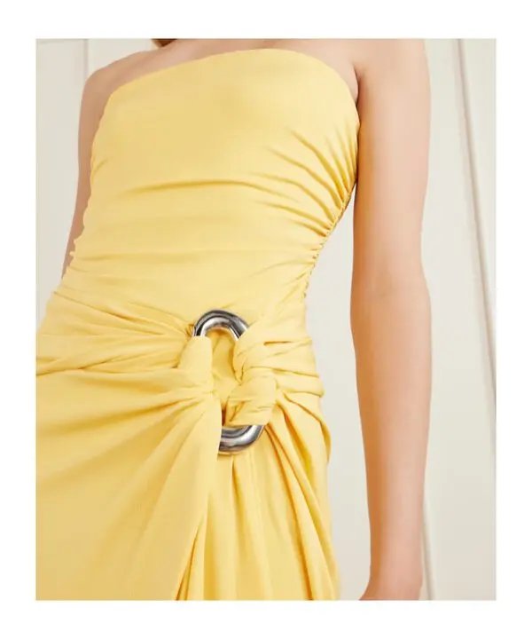 Simkhai Emma Strapless Embellished Jersey Gown - Yellow