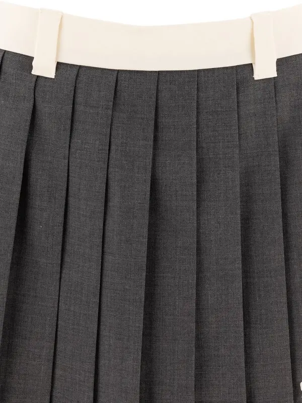 Miu Miu Pleated Mini Skirt With Logo Detail