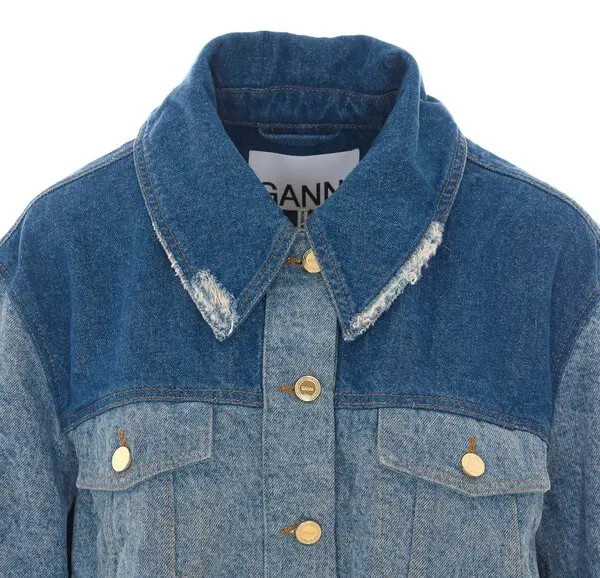 GANNI Patchwork Denim Jacket