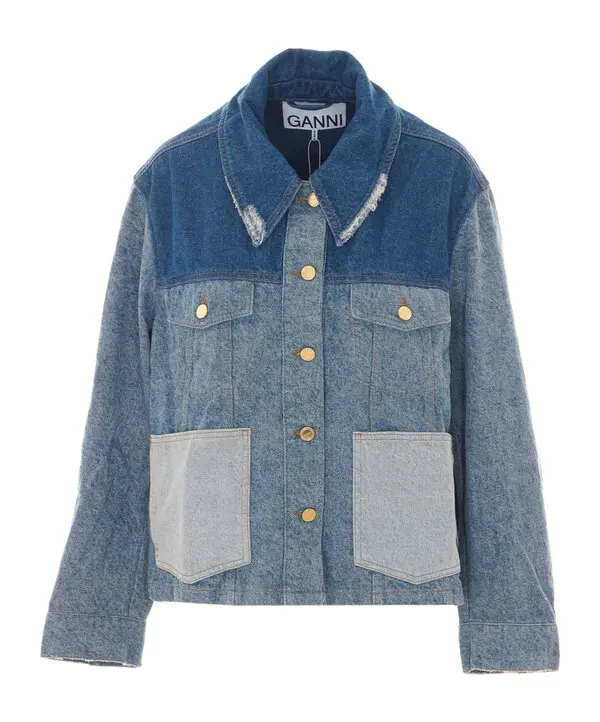 GANNI Patchwork Denim Jacket - No