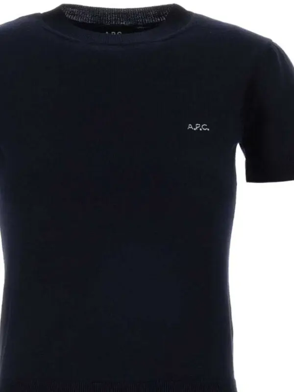 A.p.c. Gia Short-sleeve Knitted Top - Black