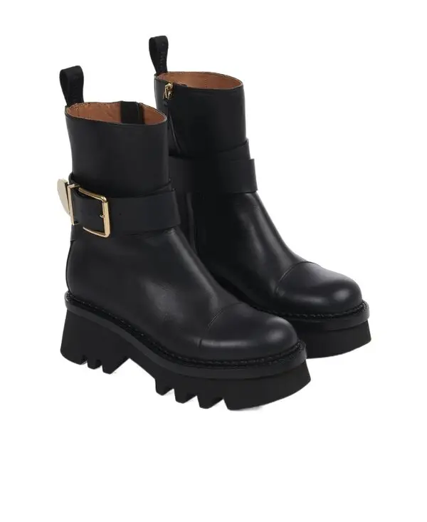Chloé Owena Ankle Boots With Western Buckles