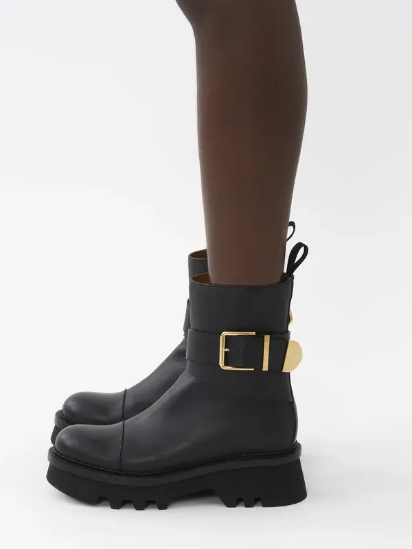 Chloé Owena Ankle Boots With Western Buckles