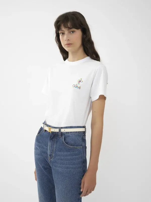 Chloé Logo Embroidered Crewneck T-shirt