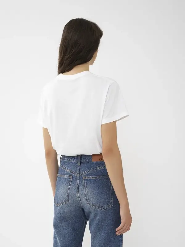 Chloé Logo Embroidered Crewneck T-shirt