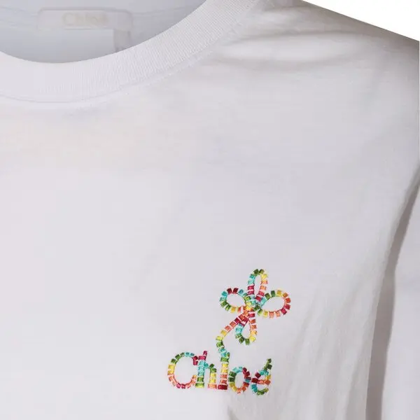 Chloé Logo Embroidered Crewneck T-shirt