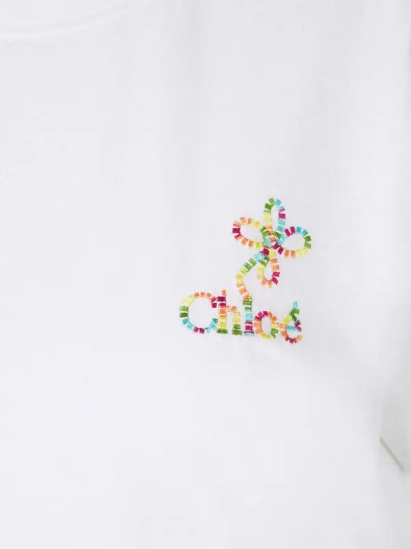 Chloé Logo Embroidered Crewneck T-shirt