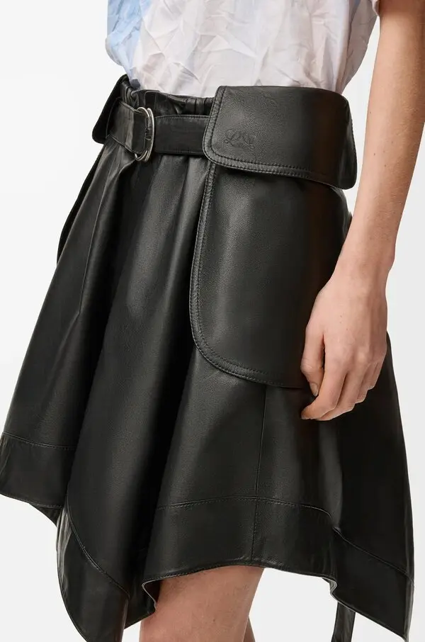 Loewe Belted Cargo Leather Mini Skirt