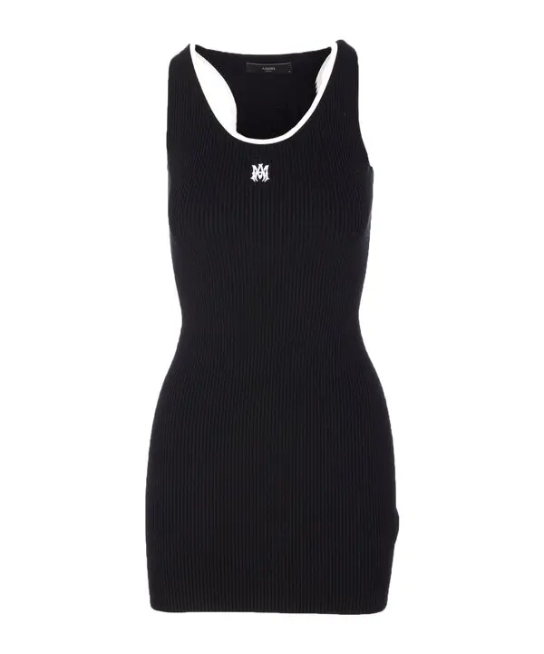 Amiri Sleeveless Round Neck Ribbed Dress