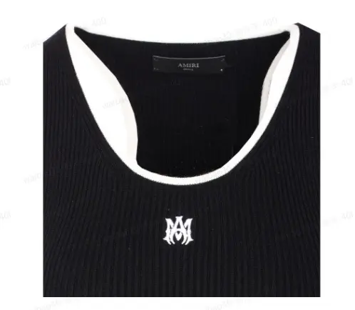 Amiri Sleeveless Round Neck Ribbed Dress