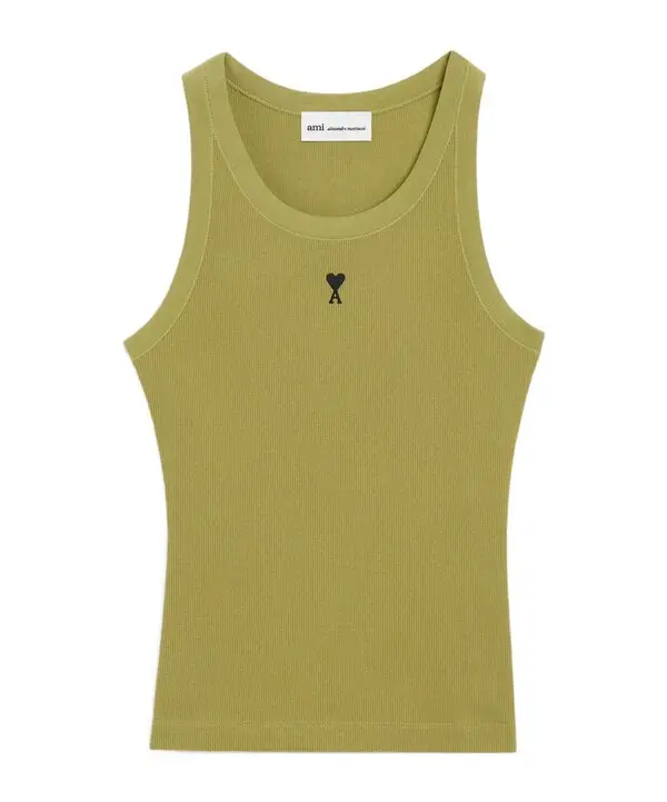 AMI Paris De Coeur Ribbed Tank Top