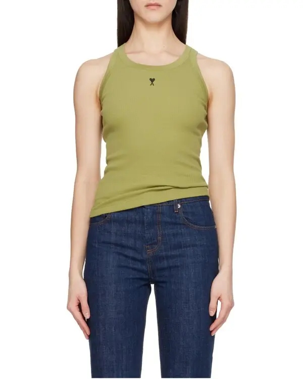 AMI Paris De Coeur Ribbed Tank Top