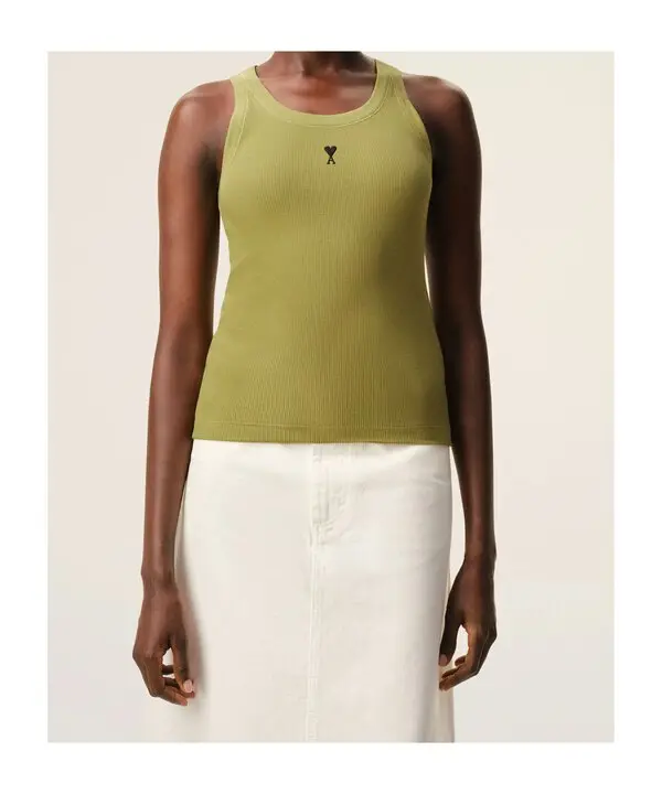 AMI Paris De Coeur Ribbed Tank Top