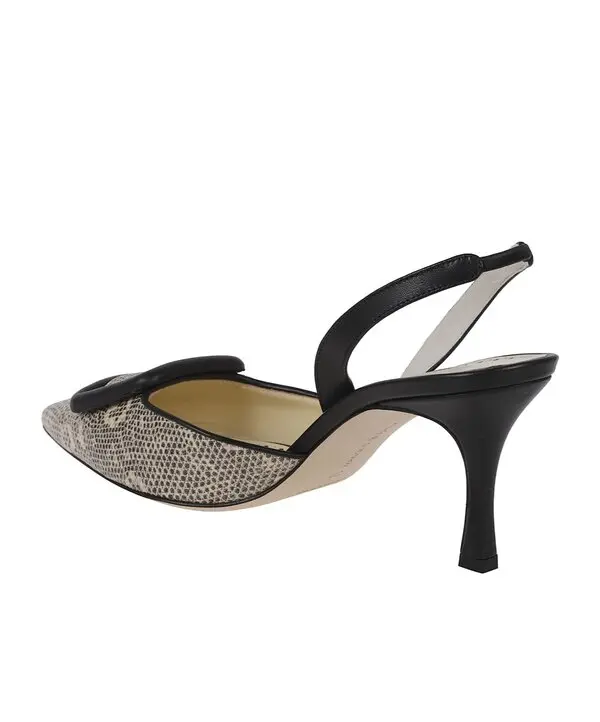 Manolo Blahnik Pointed-toe High-heeled Slingback Sandals