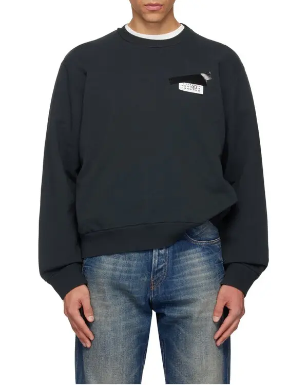 MAISON MARGIELA Logo Patch Crewneck Sweatshirt