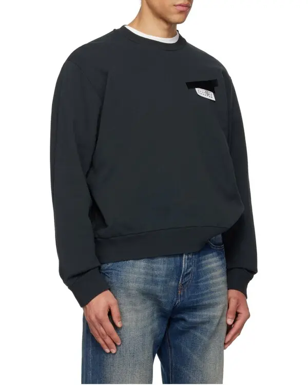 MAISON MARGIELA Logo Patch Crewneck Sweatshirt