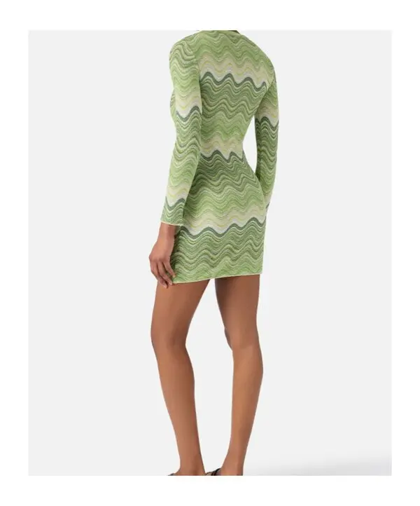 MC2 SAINT BARTH Zigzag-knit Long-sleeve Dress
