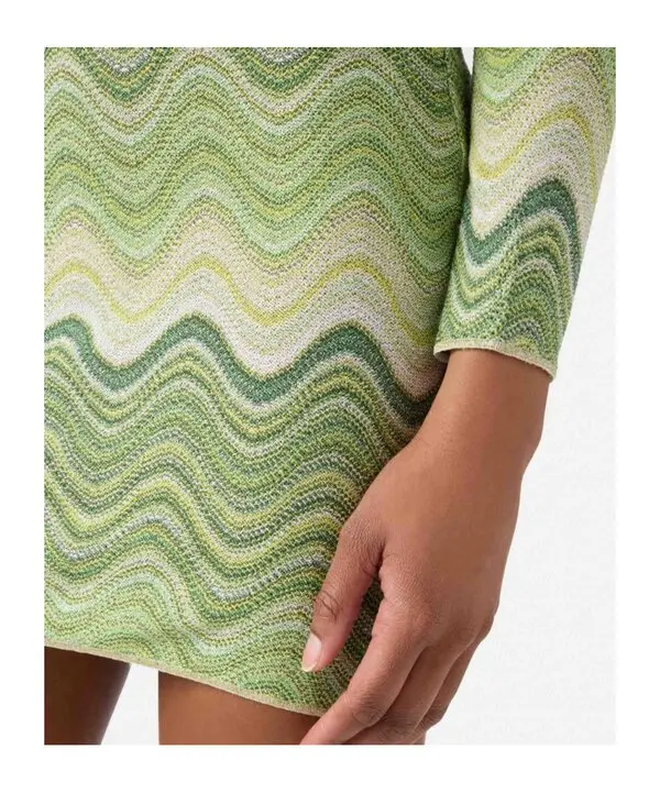 MC2 SAINT BARTH Zigzag-knit Long-sleeve Dress
