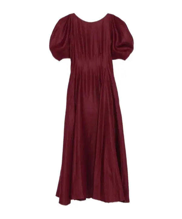 Gabriela Hearst Puff Sleeve Maxi Dress With Belted Waist - Brown