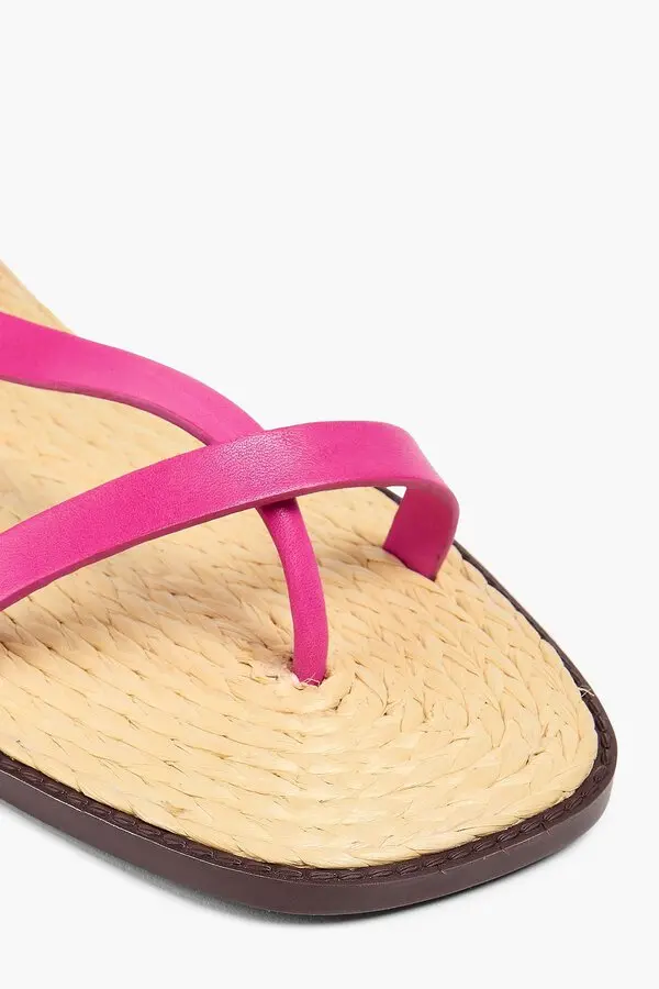 Farm Rio Leather Sandals With Ankle Strap And Square Toe