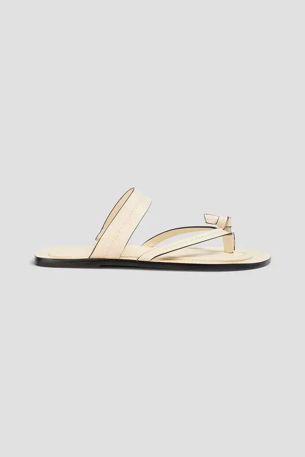 Farm Rio Leather Thong Sandals With Knot Detail