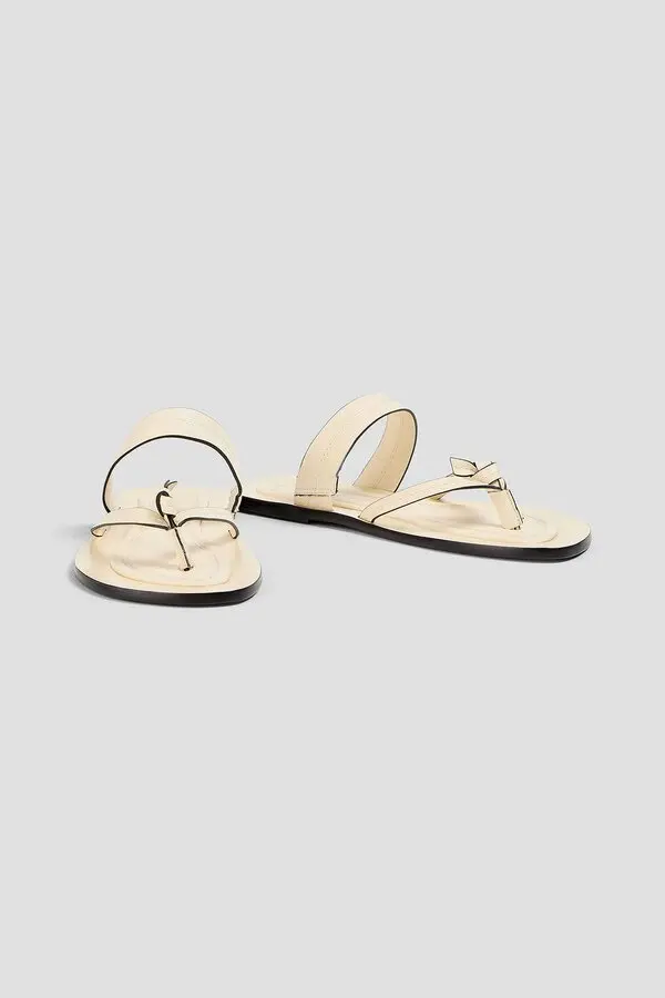 Farm Rio Leather Thong Sandals With Knot Detail