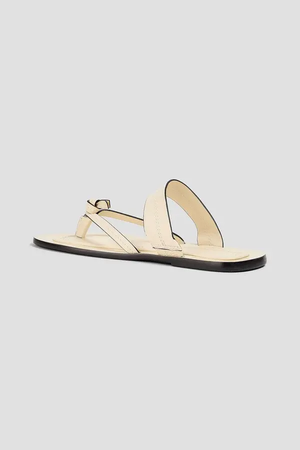 Farm Rio Leather Thong Sandals With Knot Detail