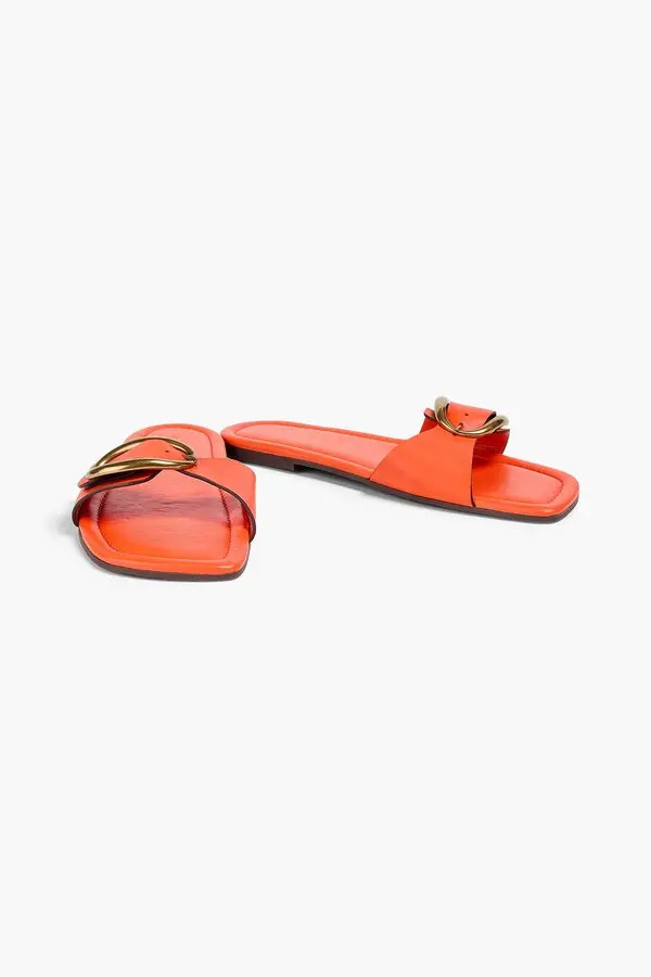 Farm Rio Buckled Leather Slides