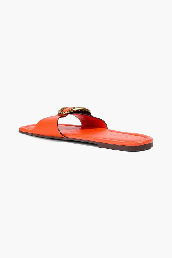 Farm Rio Buckled Leather Slides