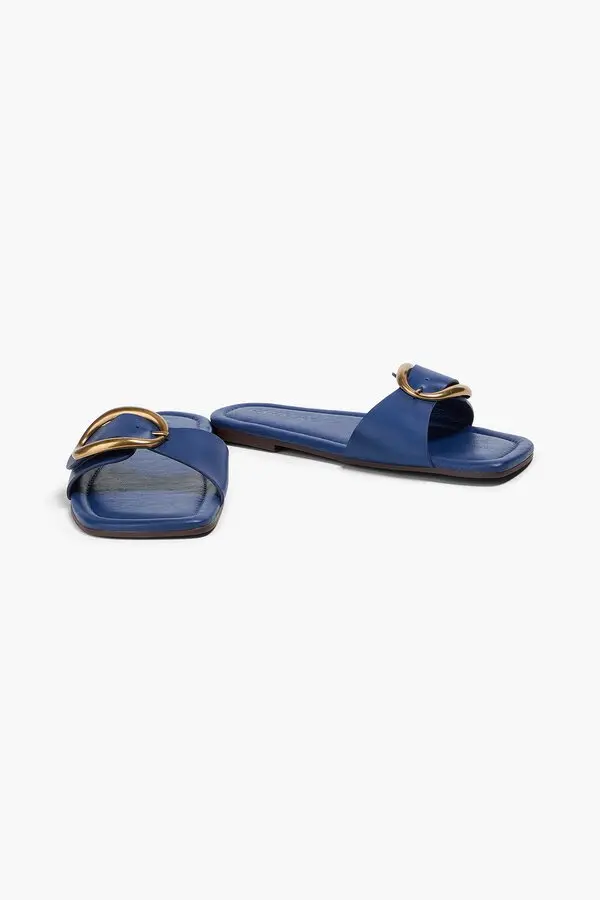 Farm Rio Buckled Leather Slides