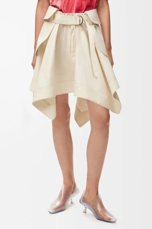 Loewe Belted Cotton Gabardine Mini Skirt