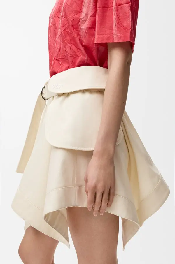 Loewe Belted Cotton Gabardine Mini Skirt