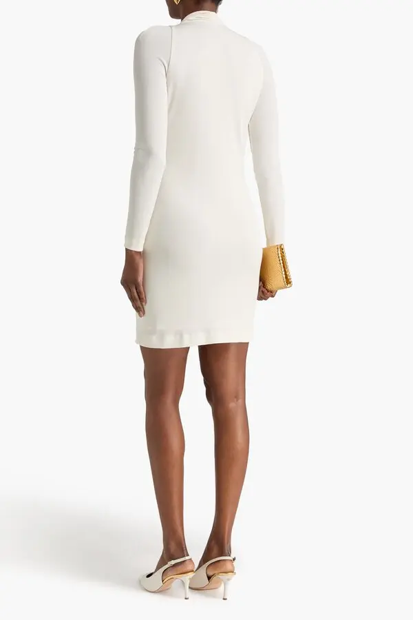 TOM FORD Embellished Draped Jersey Mini Dress - Ivory