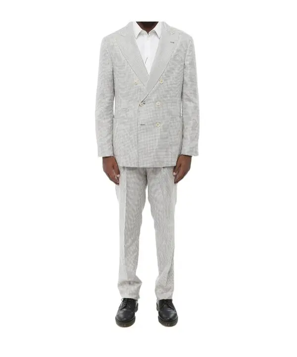 Brunello Cucinelli Houndstooth Double-breasted Suit