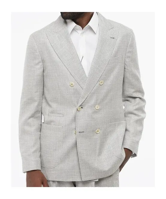 Brunello Cucinelli Houndstooth Double-breasted Suit
