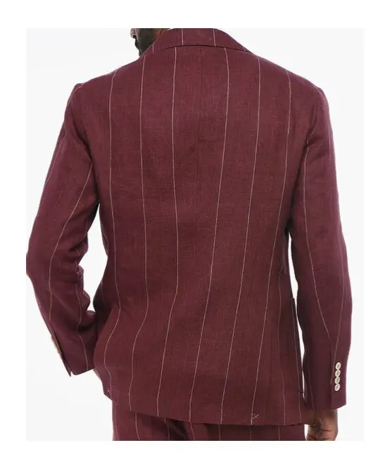 Brunello Cucinelli Pinstripe Linen Suit