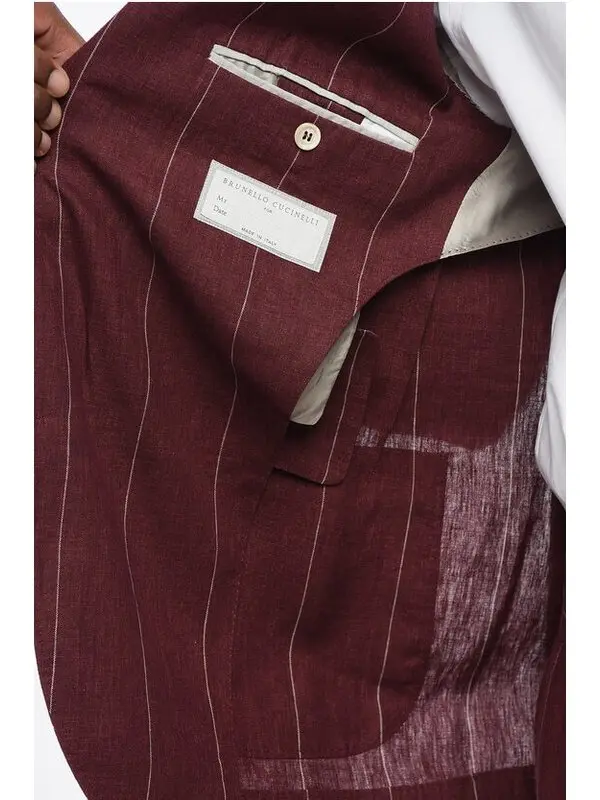 Brunello Cucinelli Pinstripe Linen Suit
