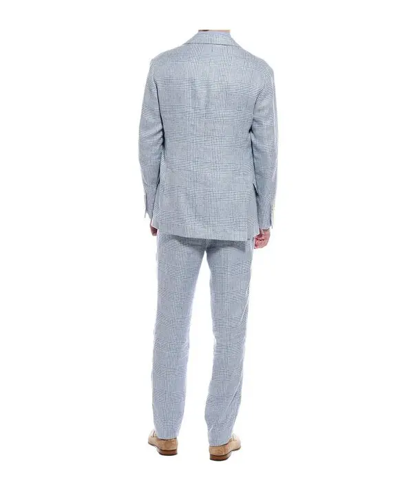 Brunello Cucinelli Checked Linen Suit