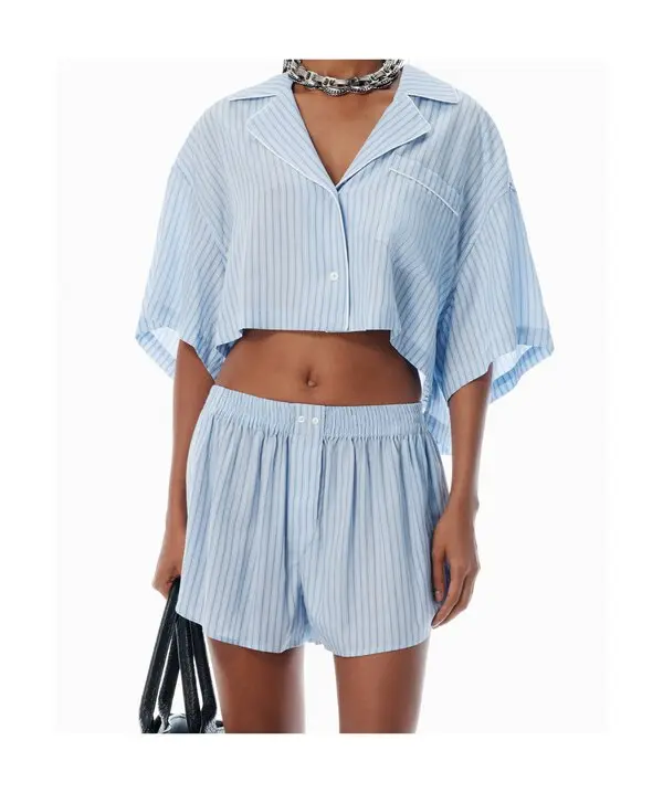 Alexander Wang Striped Cropped Shirt