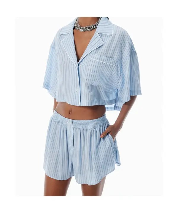 Alexander Wang Striped Cropped Shirt