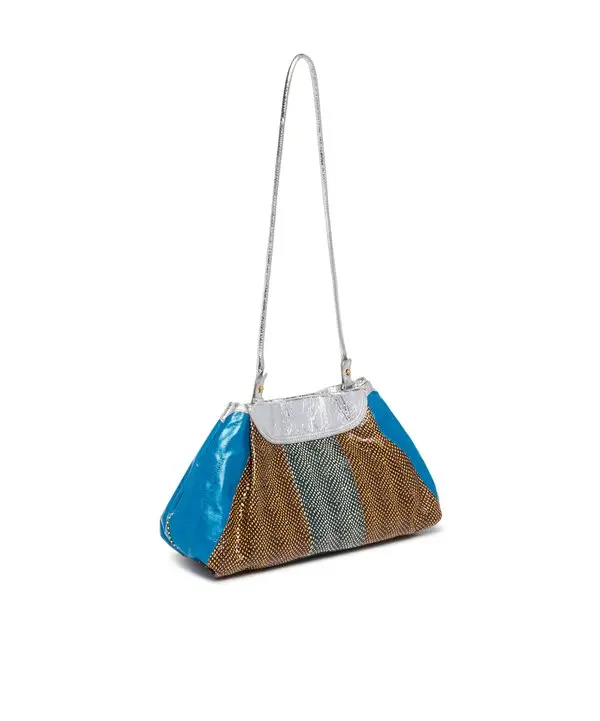 Dries Van Noten Color-blocked Shoulder Strap Clutch Bag
