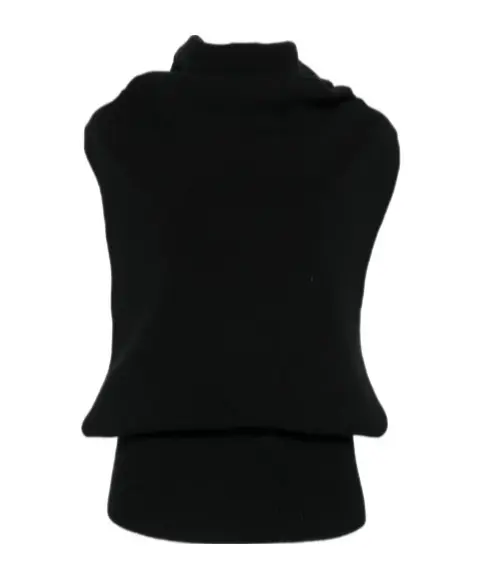 Alaïa Ribbed High-neck Open-back Jumper