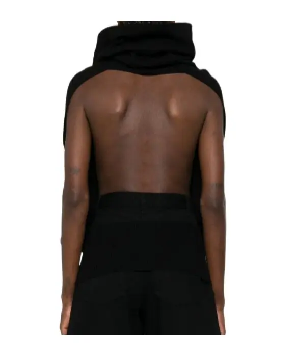 Alaïa Ribbed High-neck Open-back Jumper