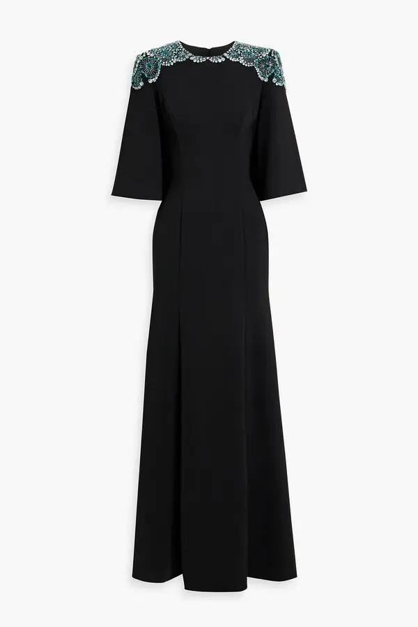 Jenny Packham Daza Embellished Crepe Gown