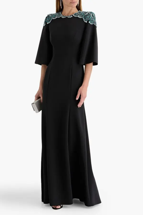Jenny Packham Daza Embellished Crepe Gown